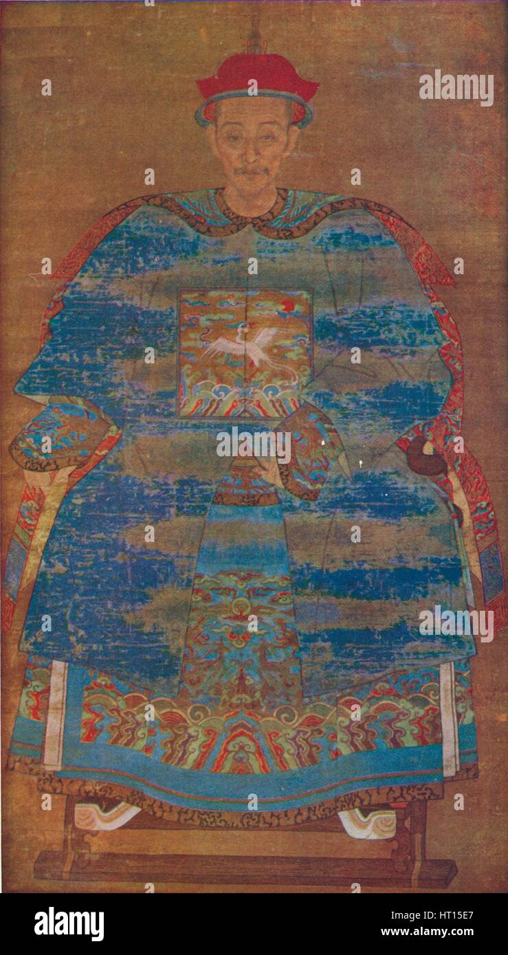 'Portrait of a Manchu Statesman', c17th century. Artist: Unknown Stock ...