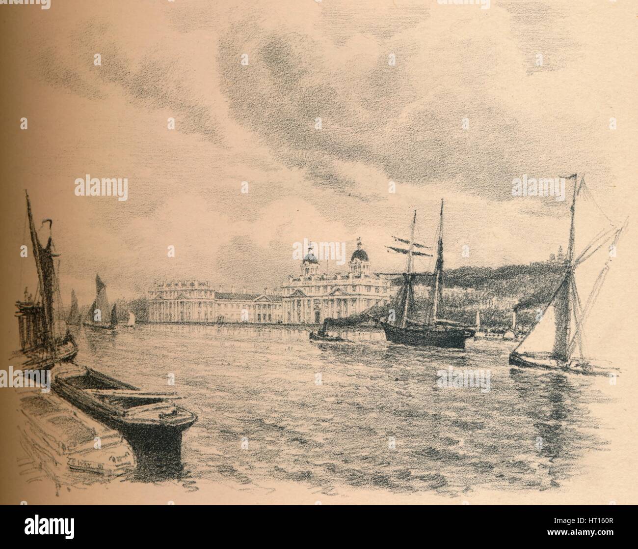 'Greenwich Palace From The River', 1902. Artist: Thomas Robert Way ...