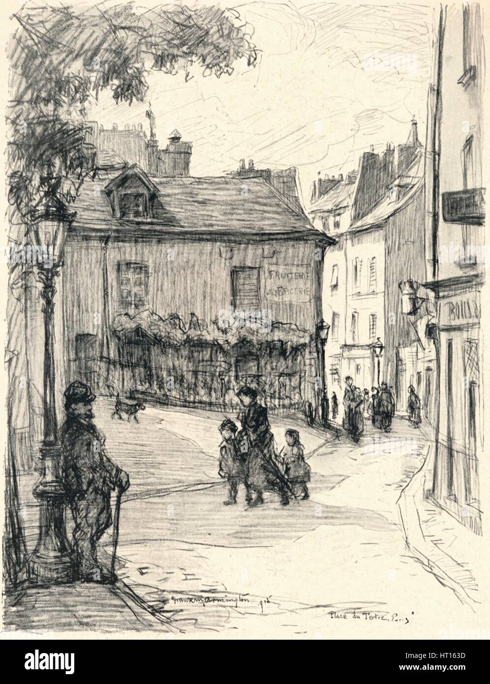 'Place du Tertre, Montmartre', 1915. Artist: Frank Milton Armington ...