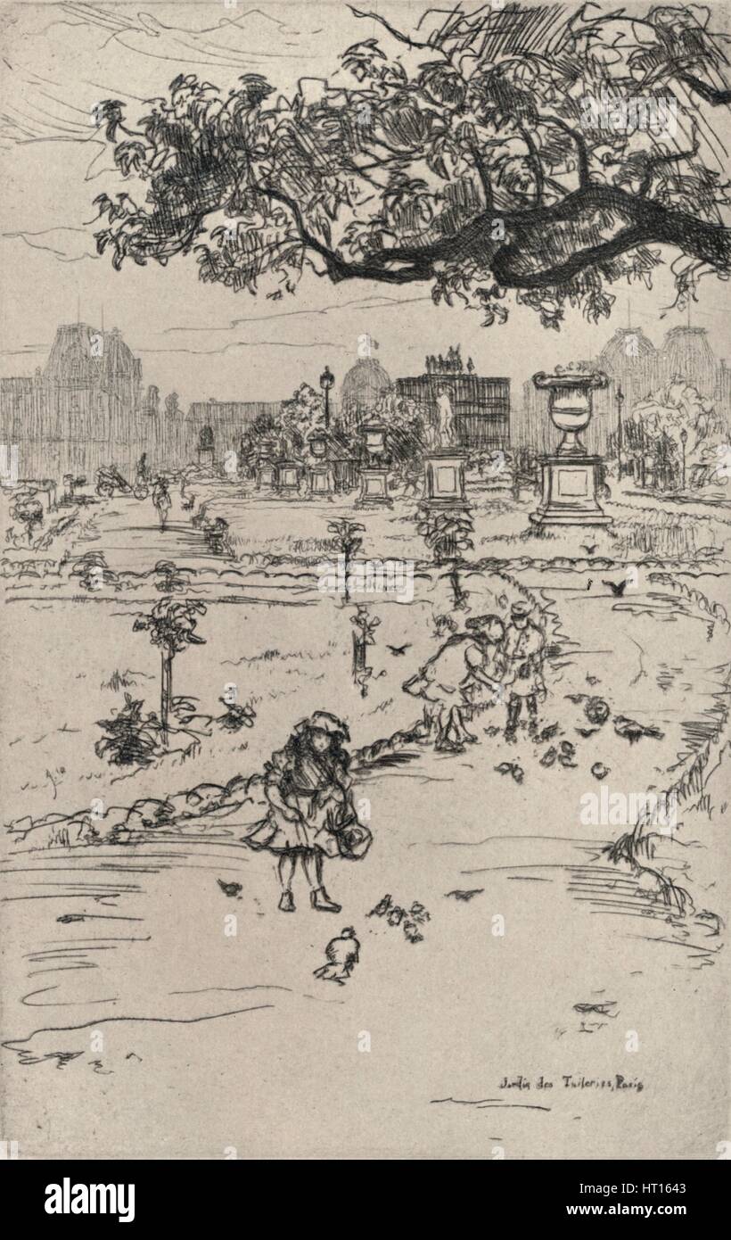 'The Tuileries Gardens', 1915. Artist: Frank Milton Armington Stock ...