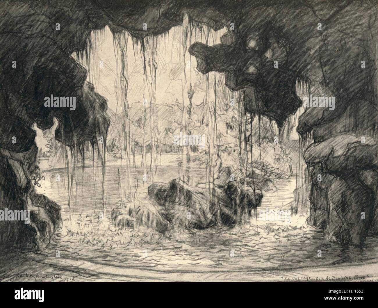 'The Grand Cascade, Bois de Boulogne', 1915. Artist: Frank Milton ...