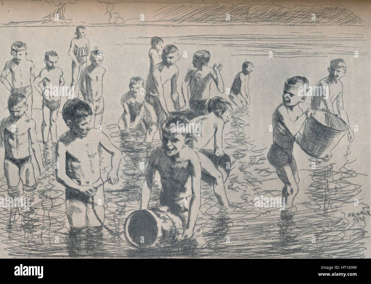 'Boys Bathing', c1911. Artist: Philipp Franck Stock Photo - Alamy