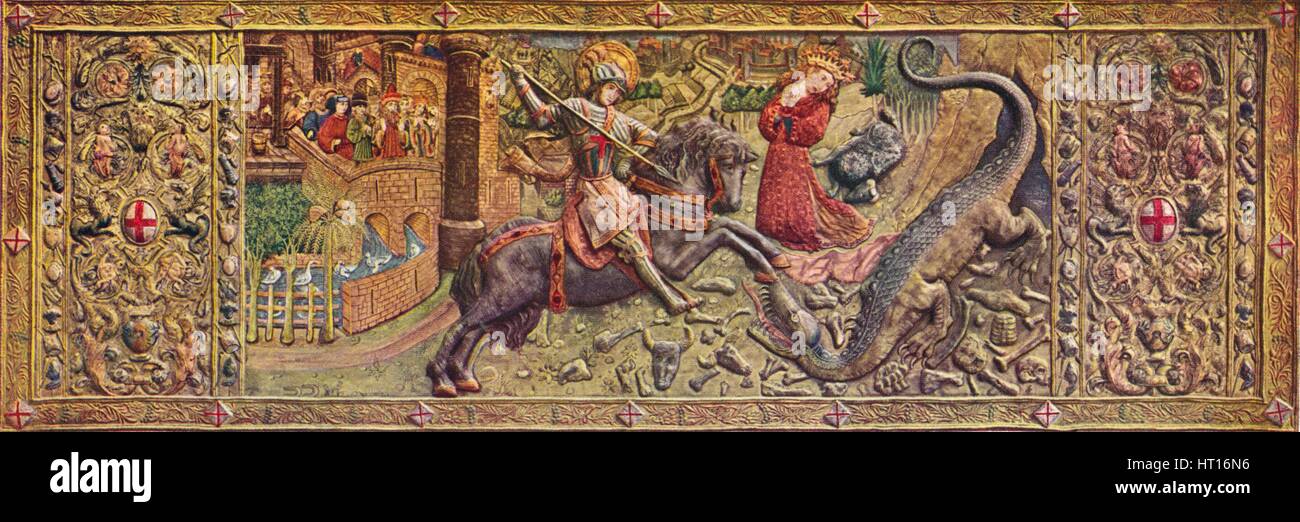 'Embroidered front altarpiece of Saint George, from the Palau de la ...