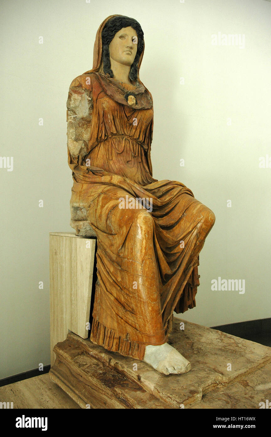 Statue of the Goddess Minerva (Athena). Culture: Roman. Period Stock ...