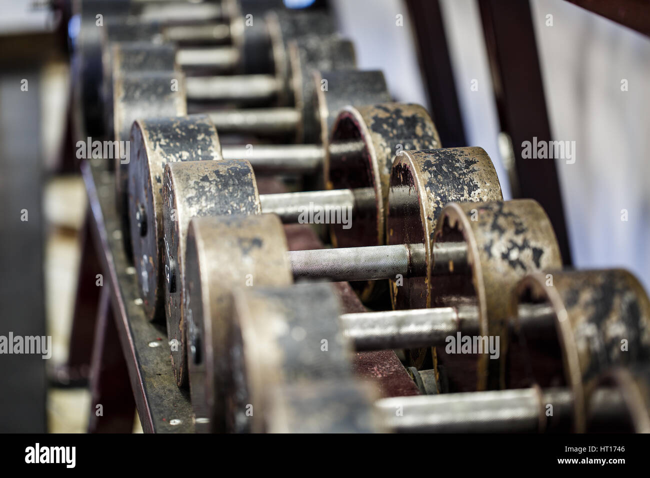 Fitness club weight training equipment gym concept Stock Photo - Alamy