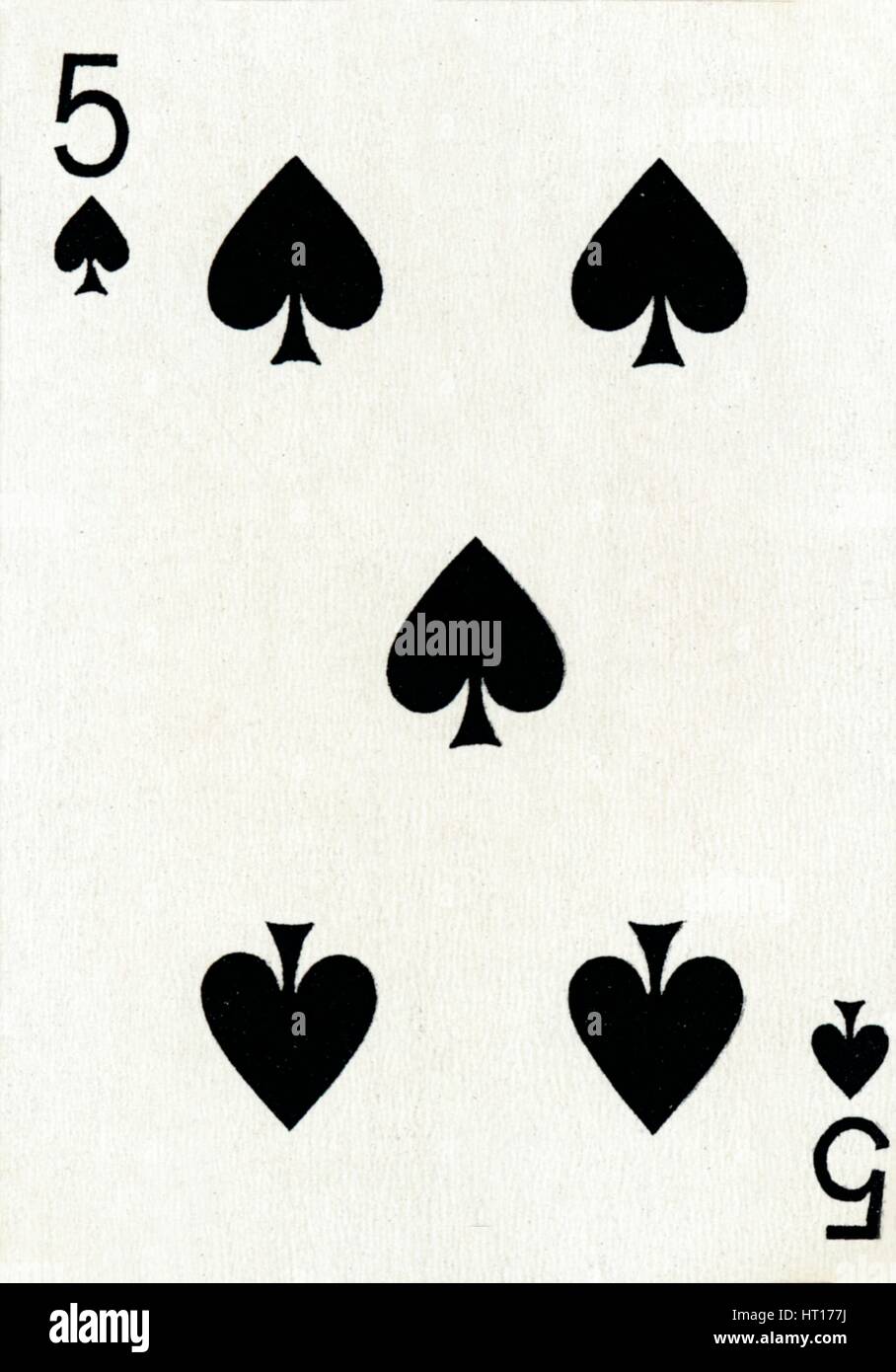 5 of Spades from a deck of Goodall & Son Ltd. playing cards, c1940 ...