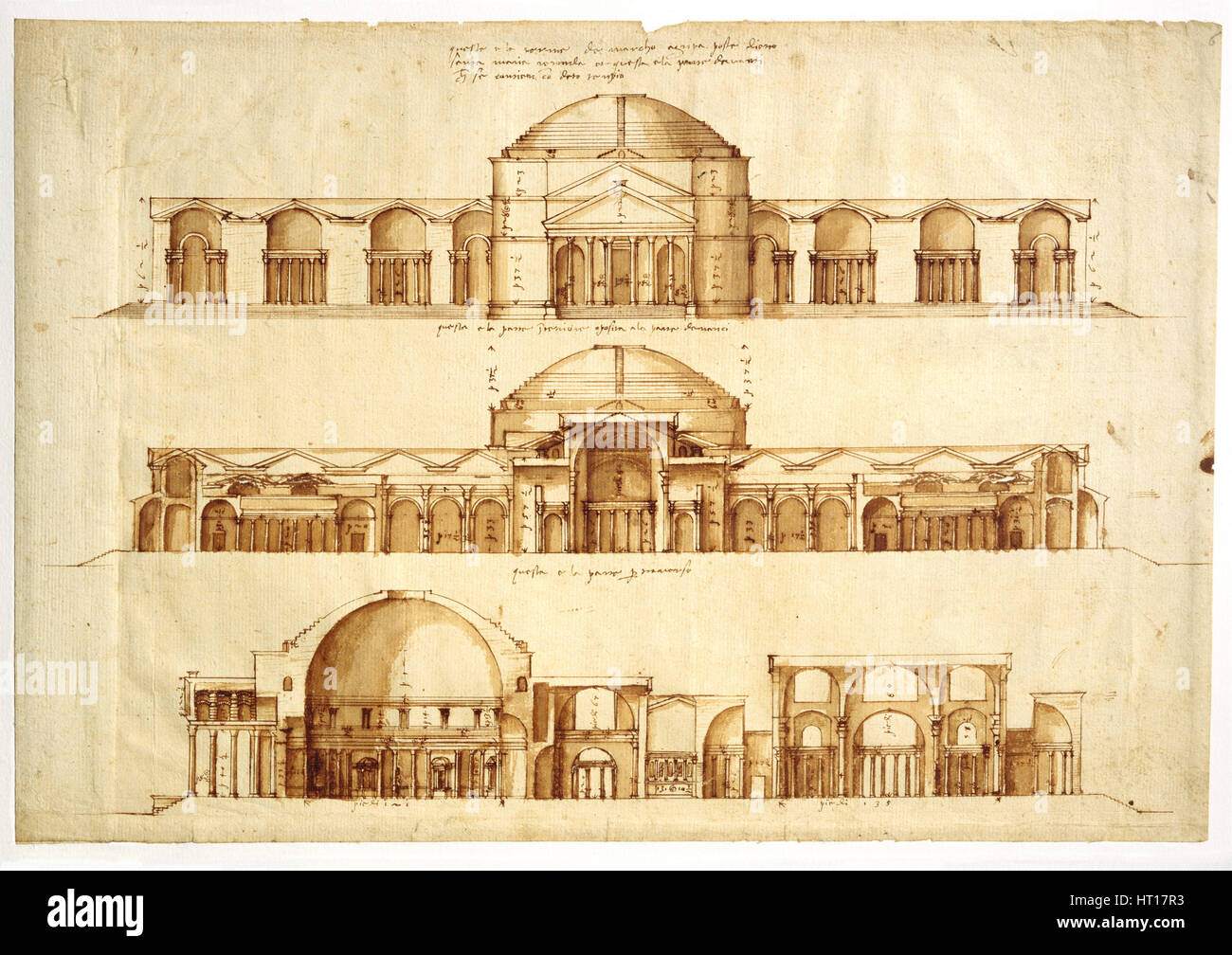 Reconstruction project of the Baths of Agrippa, Rome, c. 1550. Artist ...