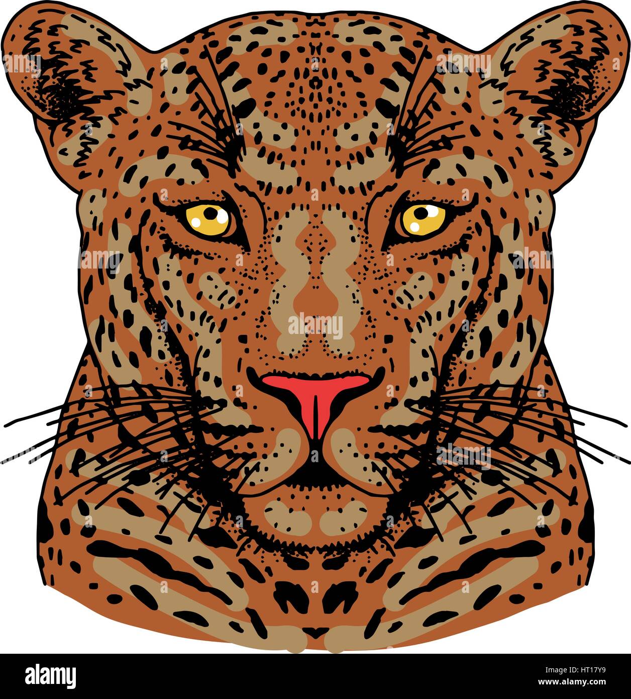 Leopard face tattoo ,Vector illustration, print fashion Stock Vector ...