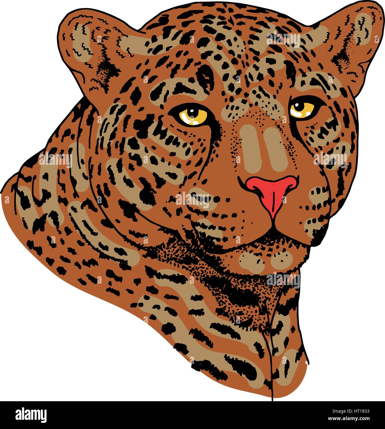 Leopard face tattoo ,Vector illustration, print fashion Stock Vector ...