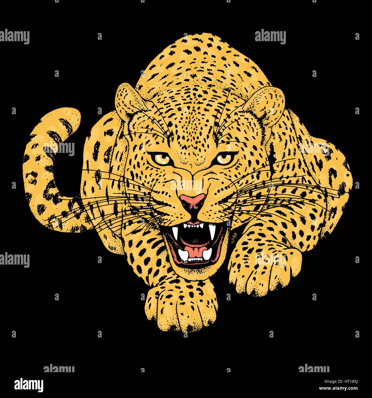 Leopard face tattoo ,Vector illustration, print fashion Stock Vector ...