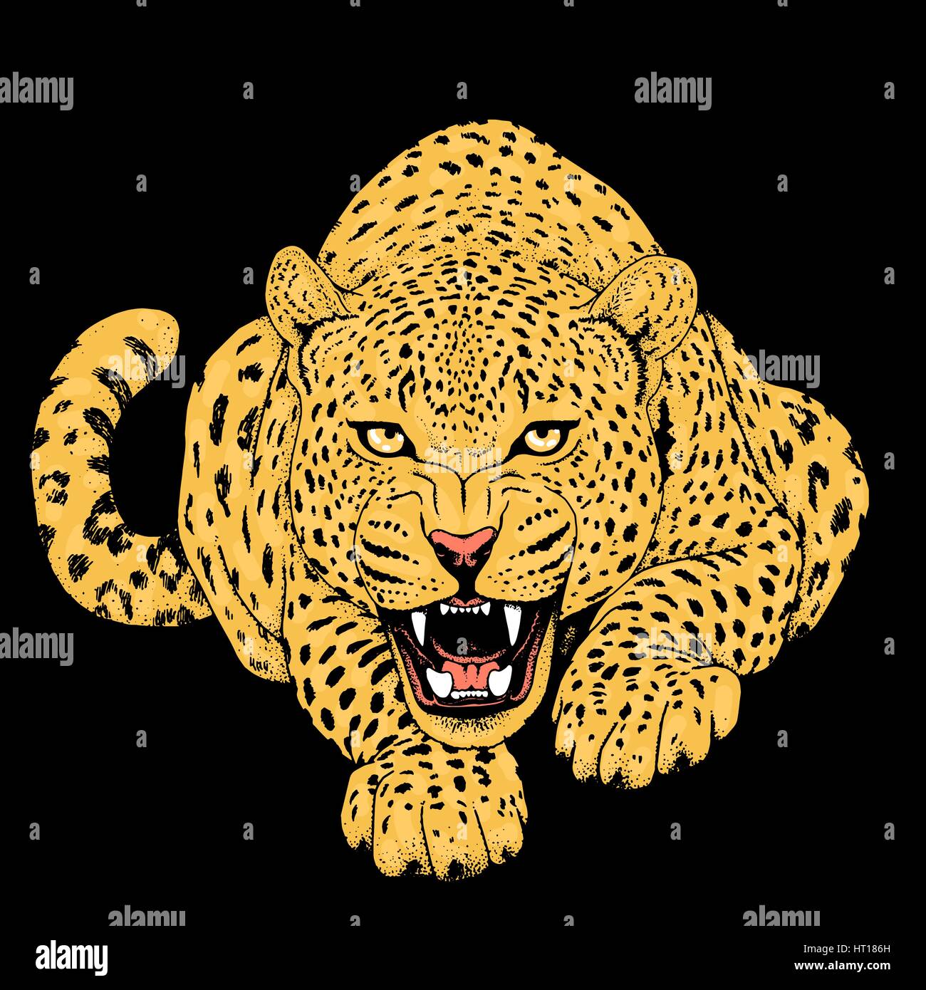 Leopard face tattoo ,Vector illustration, print fashion Stock Vector ...