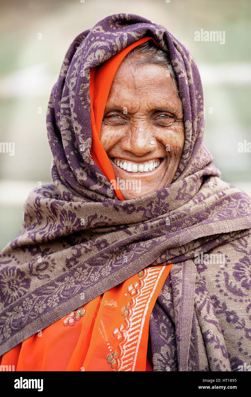 Portrait of a smiling Indian lady Stock Photo - Alamy