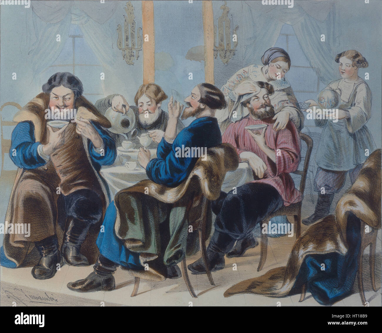 Tea drinking 19th century hi-res stock photography and images - Alamy