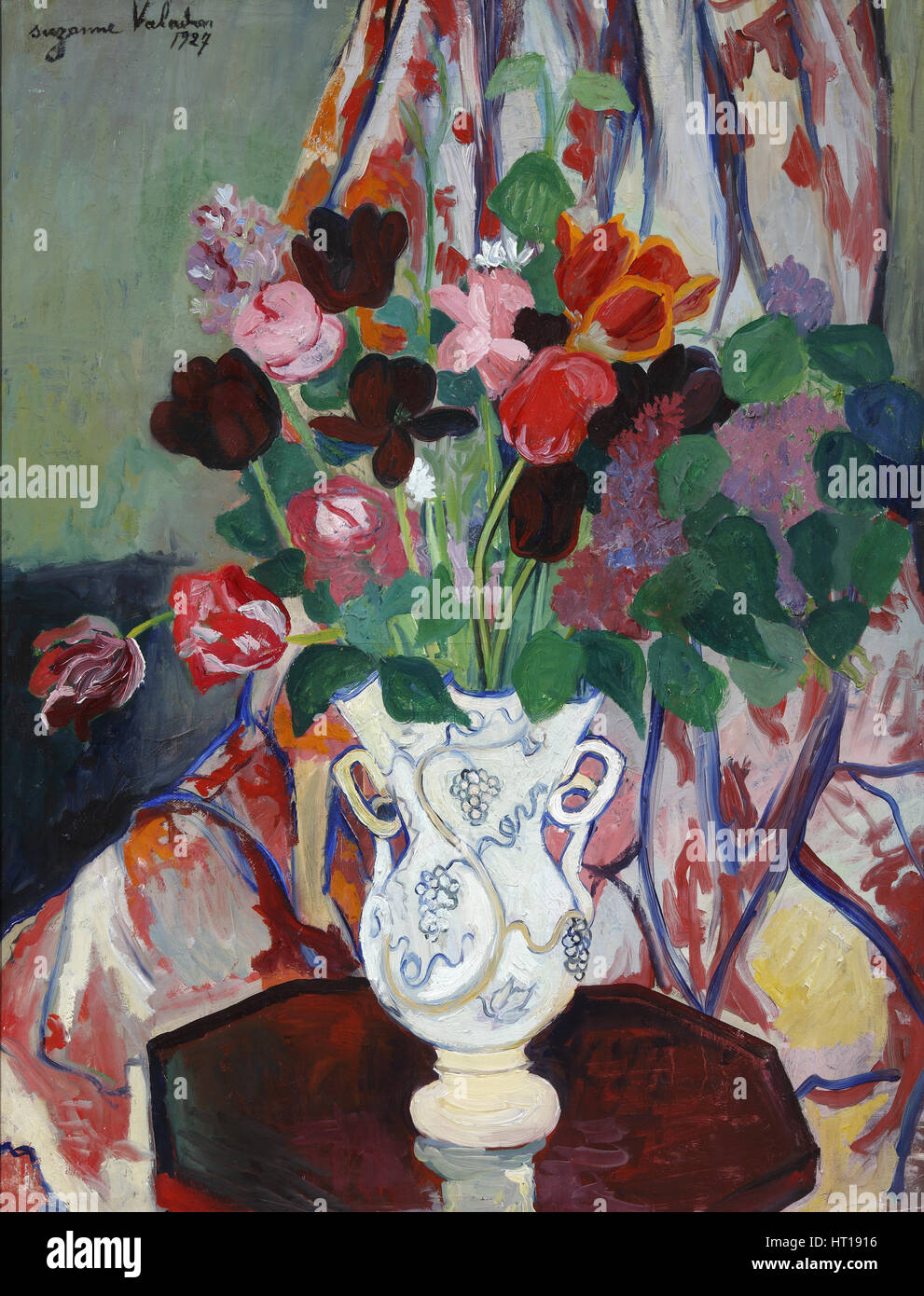 Vase with Tulips, 1927. Artist: Valadon, Suzanne (1865-1938 Stock Photo ...