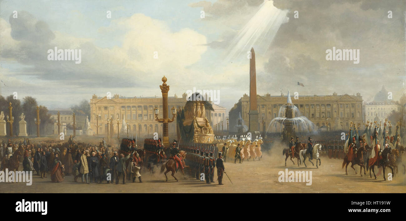 Napoleon's funeral carriage crosses the Place de la Concorde, December ...