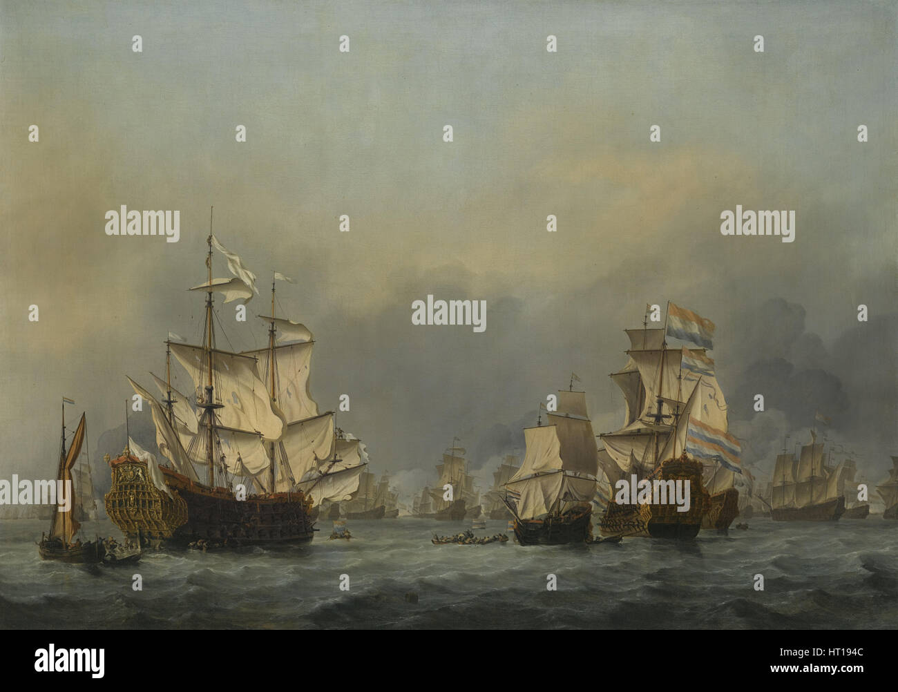 The Four Days' Battle, c. 1670. Artist: Velde, Willem van de, the ...