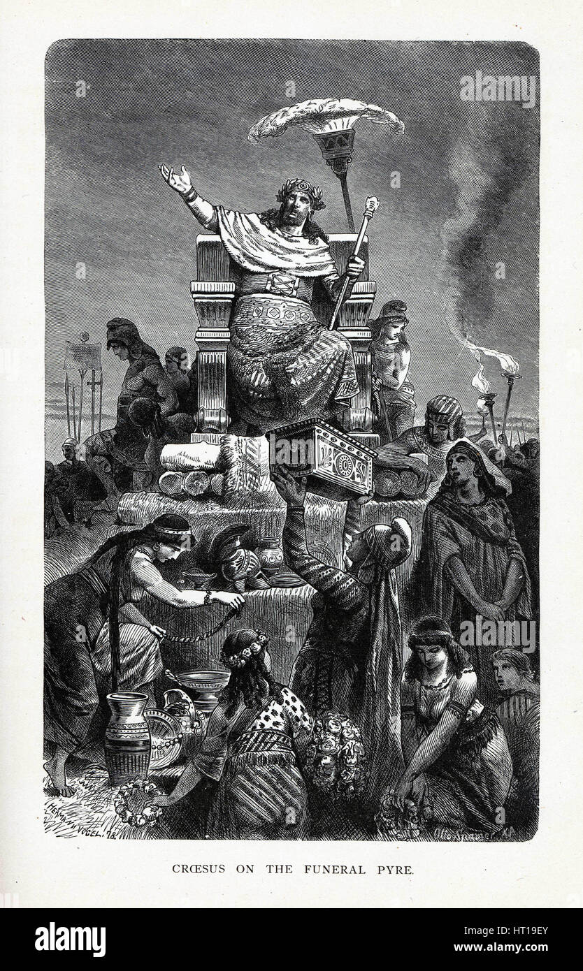 Croesus on the Funeral Pyre, 1882. Artist: Anonymous Stock Photo - Alamy