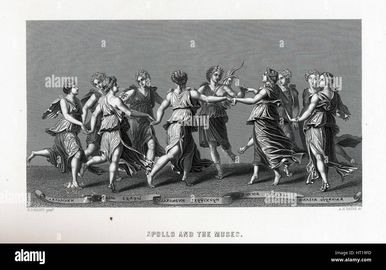 Apollo and the Muses (after Giulio Romano), 1882. Artist: Anonymous ...