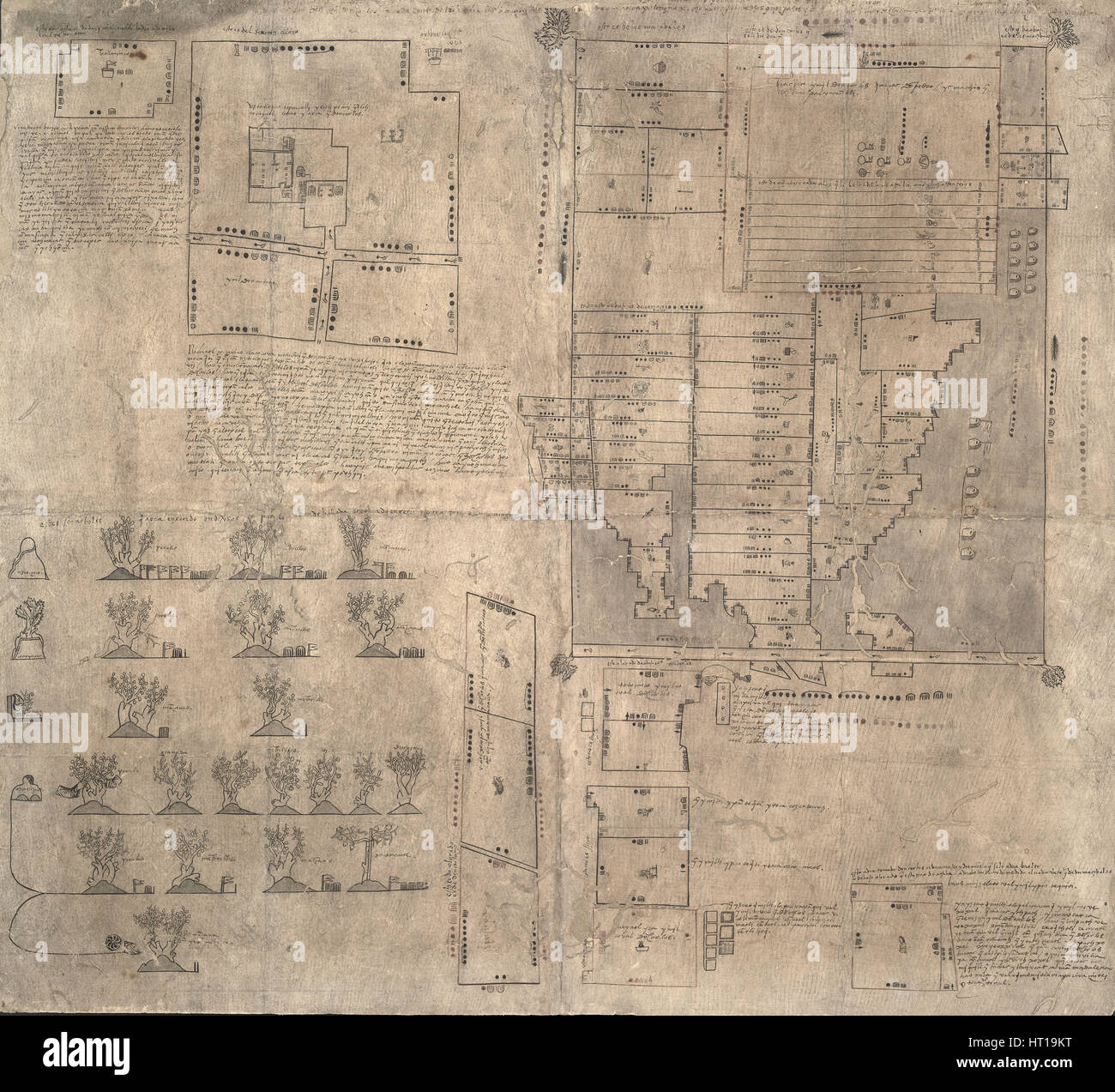 Aztec Oztoticpac map, c.1540. Artist: Pre-Columbian art Stock Photo - Alamy