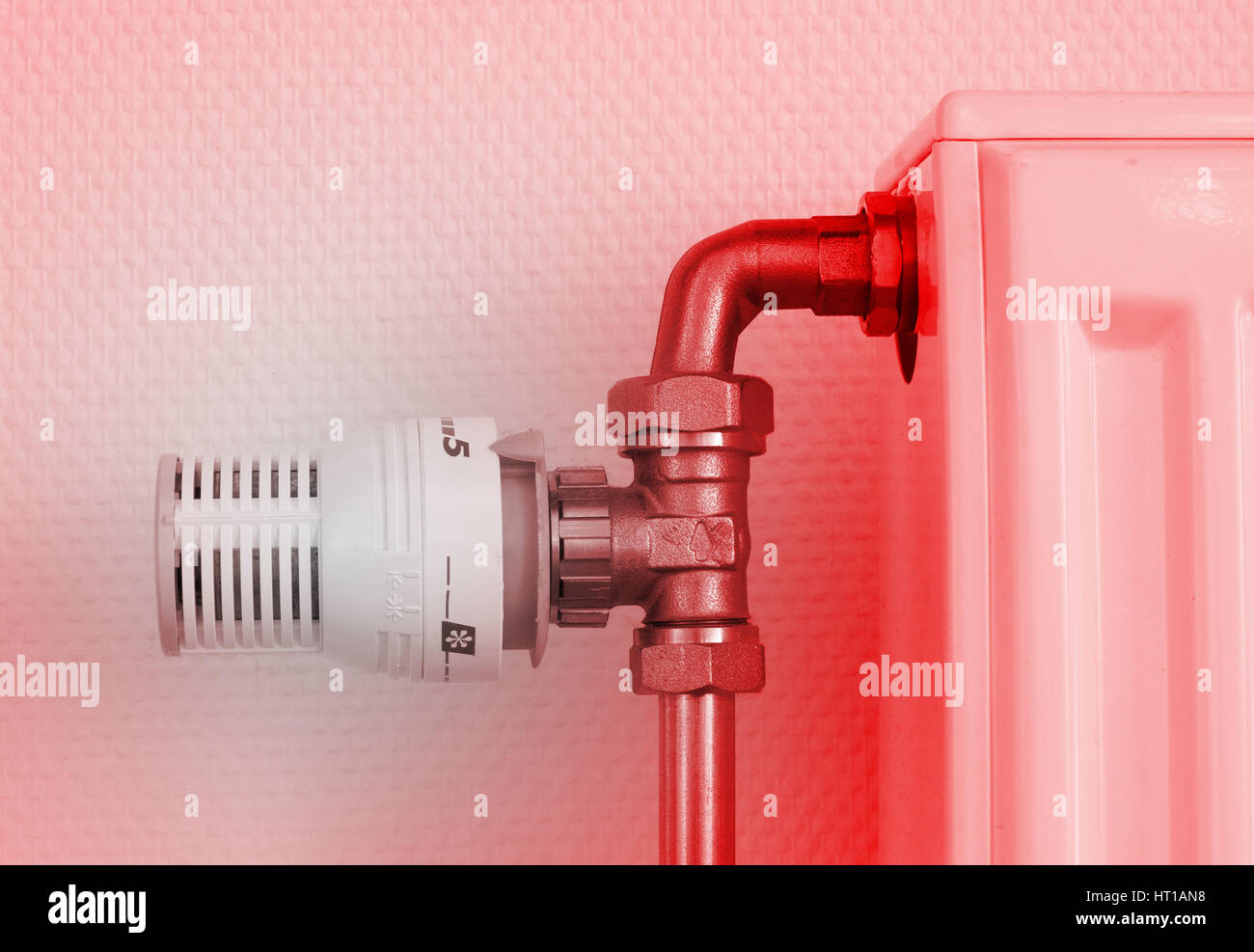Temperature knob of heating radiator, used and dusty - 5 Stock Photo ...