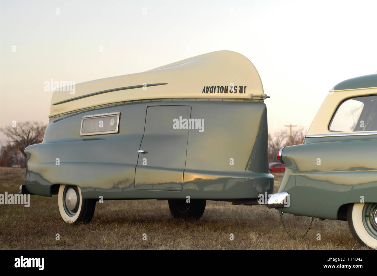 Ford Ranch wagon with kom pack trailer 1952. Artist: Simon Clay Stock ...