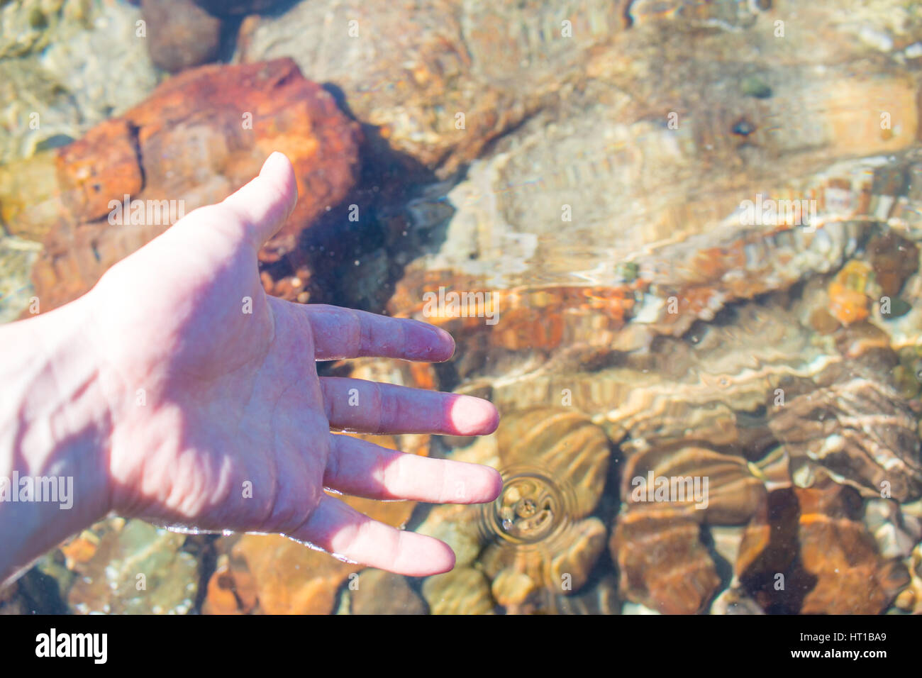 Hand in the sea Stock Photo - Alamy