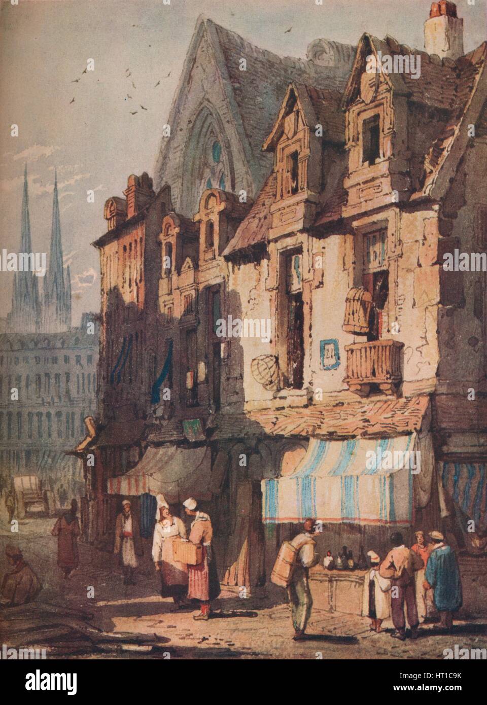 'Street Scene, Bayeux, Normandy', c1828. Artist: Samuel Prout Stock ...