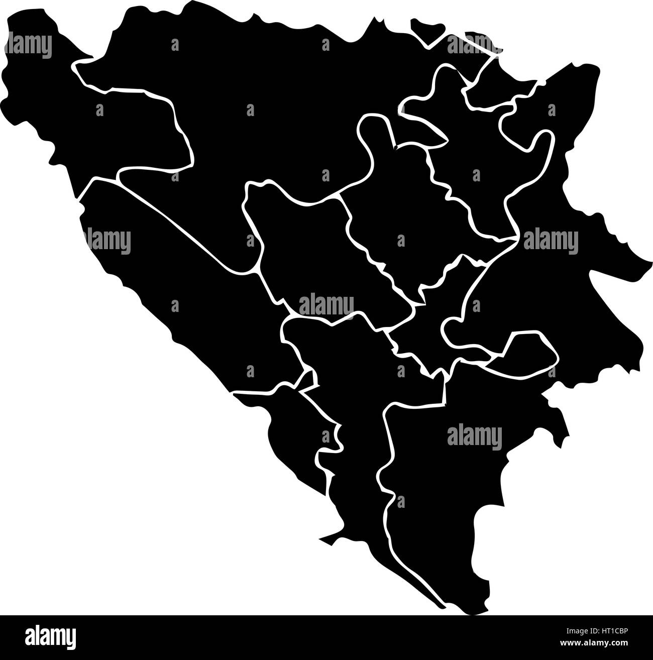 Bosnia herzegovina map vector hi-res stock photography and images - Alamy