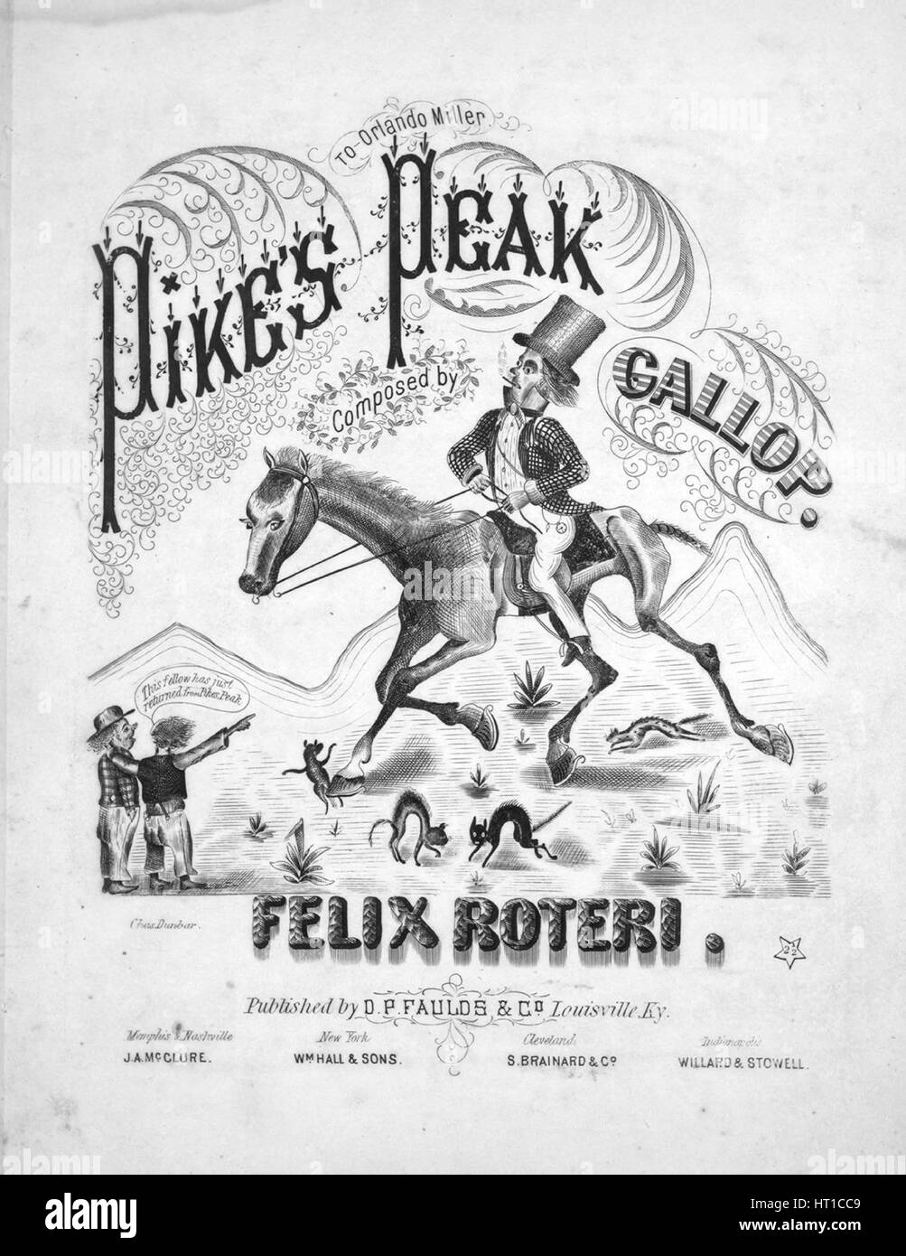 Sheet music cover image of the song 'Pike's Peak Gallop', with original ...