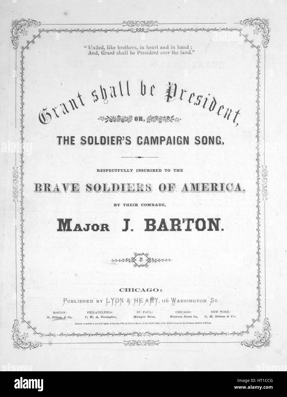 Sheet music cover image of the song 'Grant Shall Be President, Or, The ...