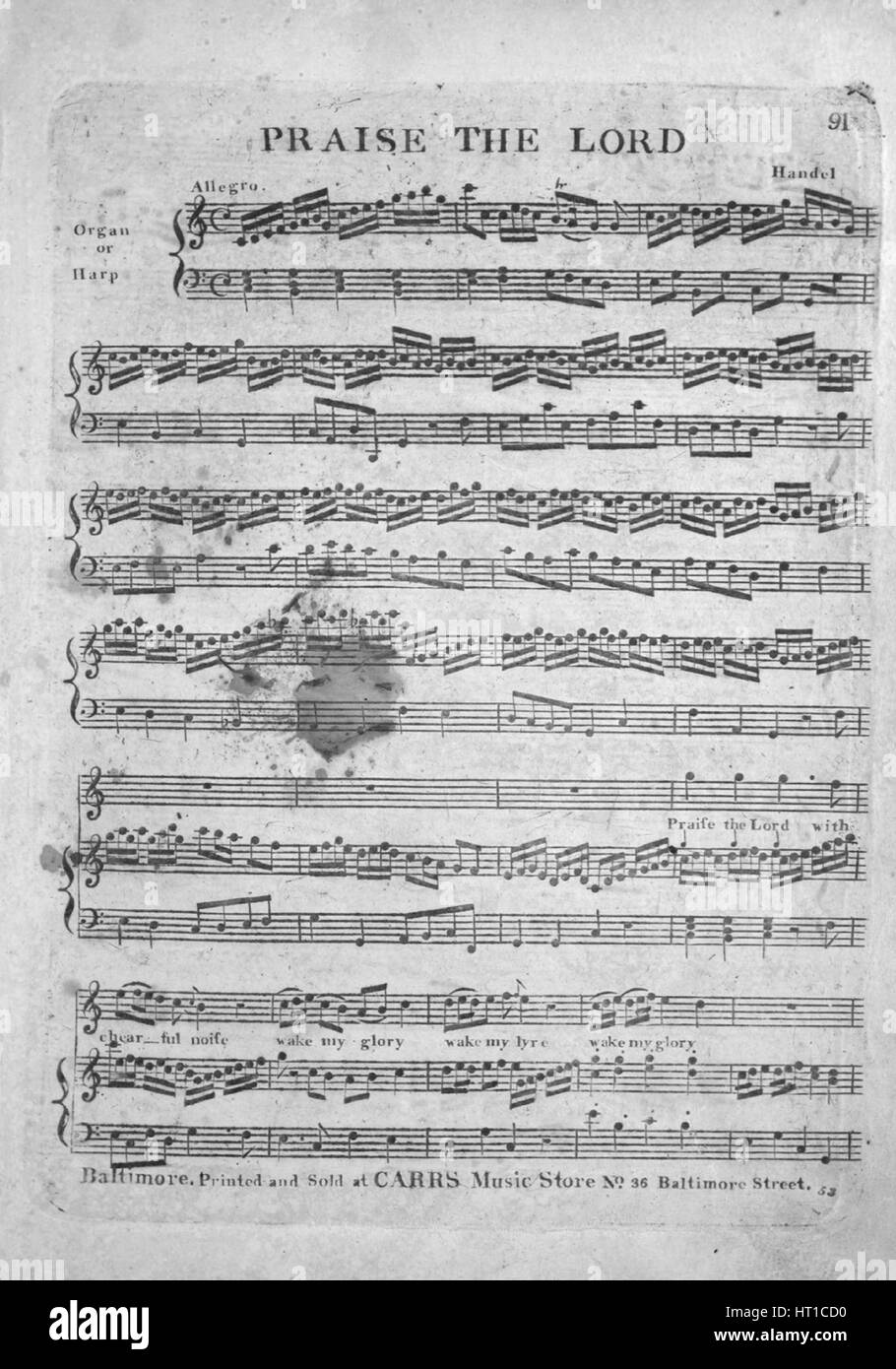 Old sheet music prayer Black and White Stock Photos & Images - Alamy