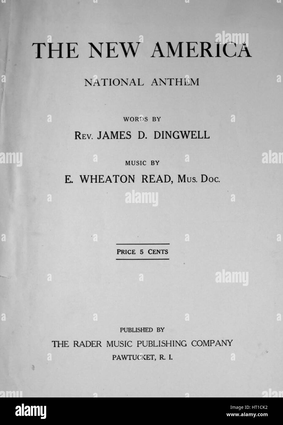 Sheet music cover image of the song 'The New America National Anthem ...