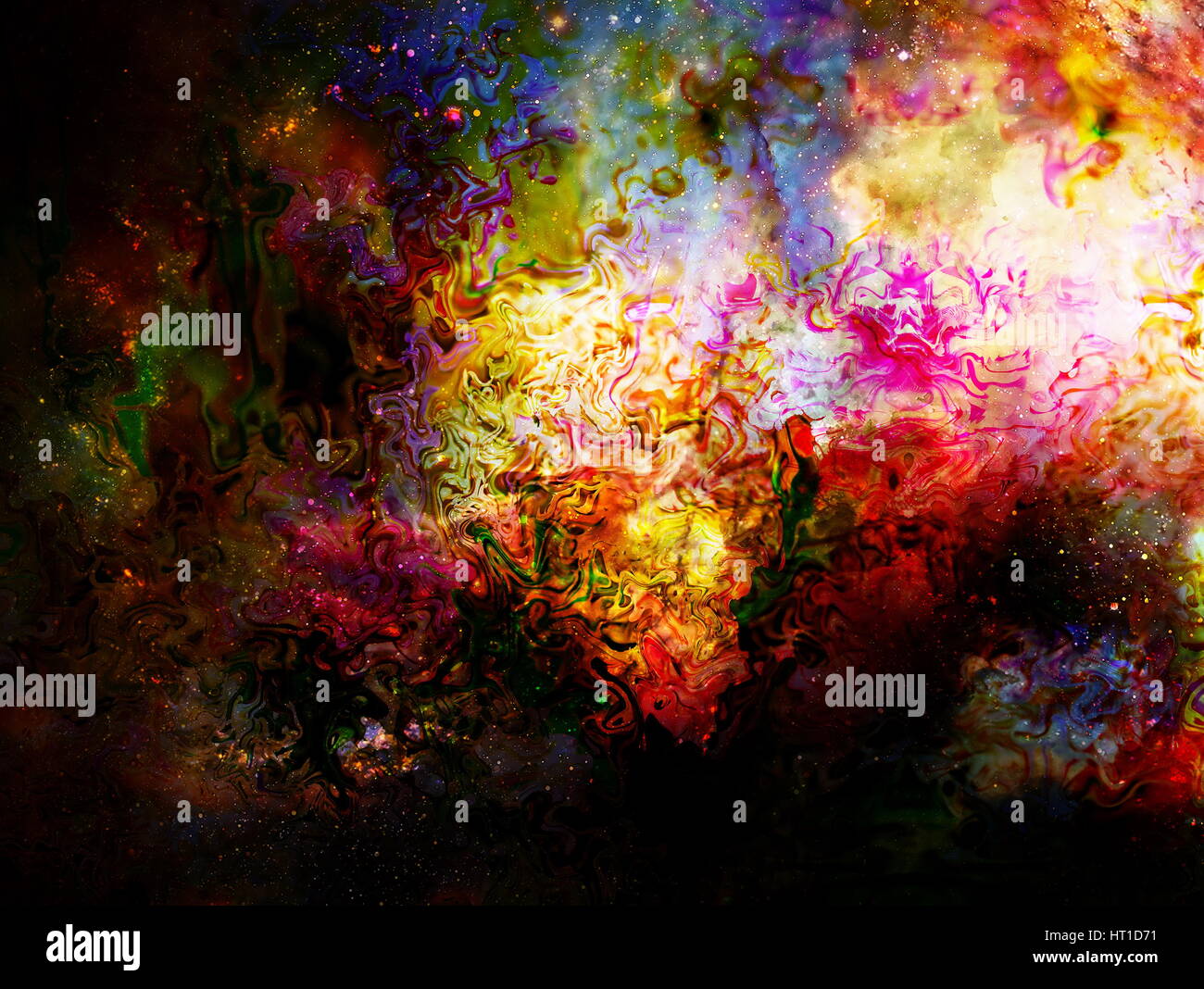 Cosmic space and stars, color cosmic abstract background. Fire effect ...