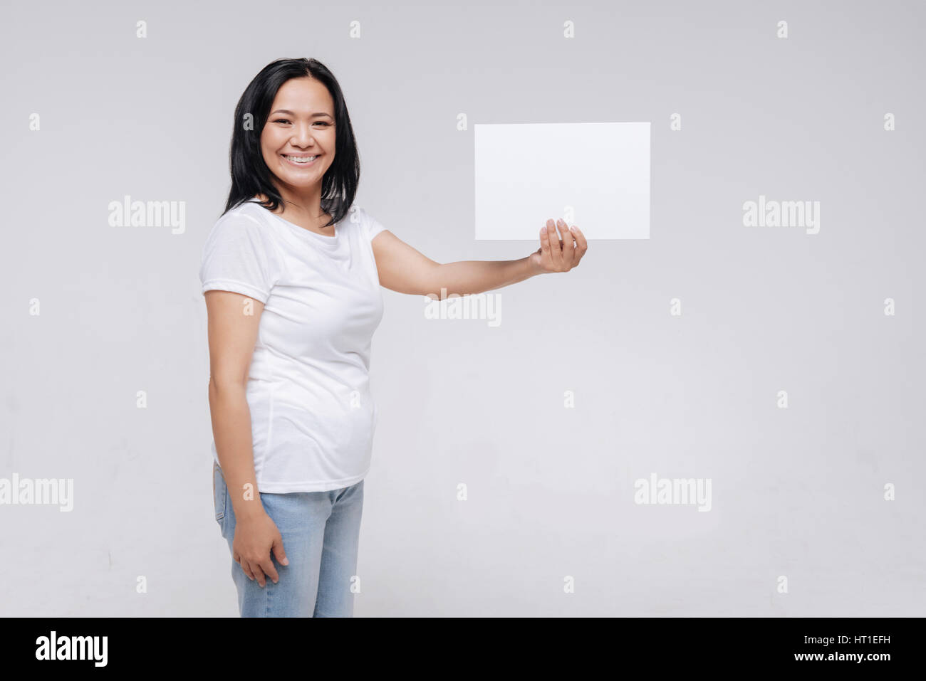 Write something here. Inspiring lovely fabulous lady holding a sign in ...