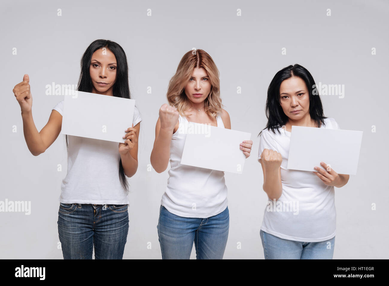 Right to protest. Magnificent stunning strong ladies striking a ...