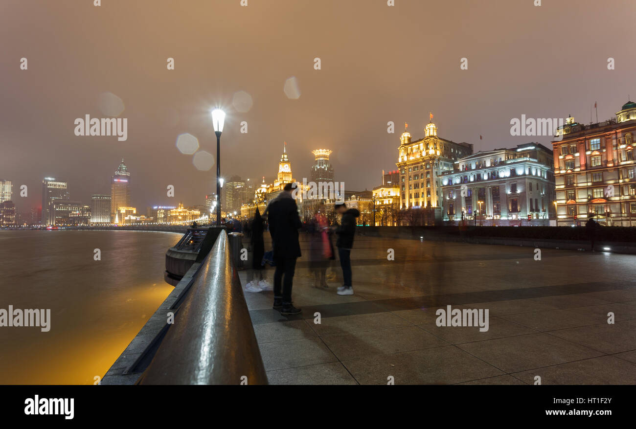 Modern city night scene, light show Stock Photo - Alamy