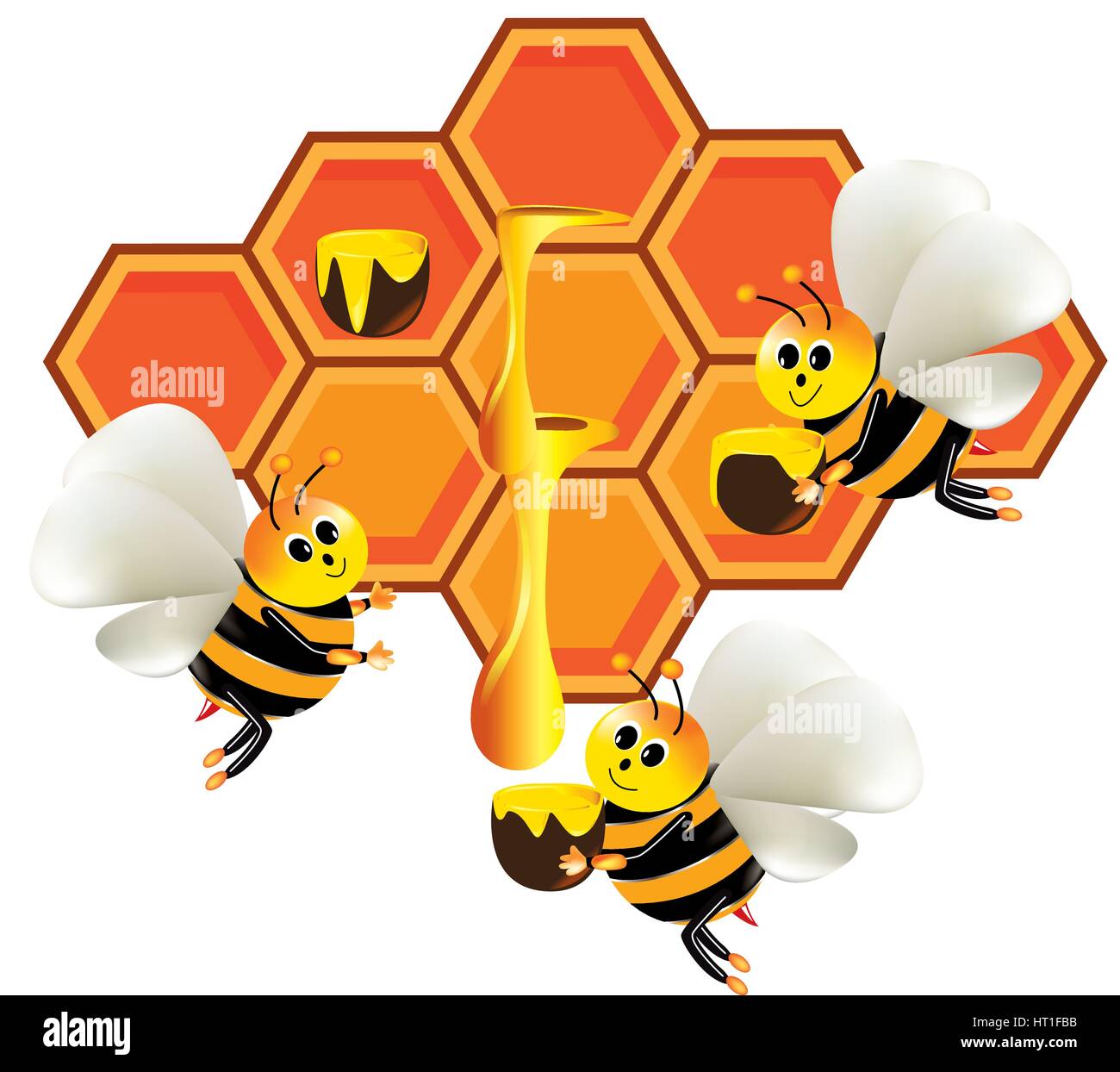 Group of bees Stock Vector Images - Alamy