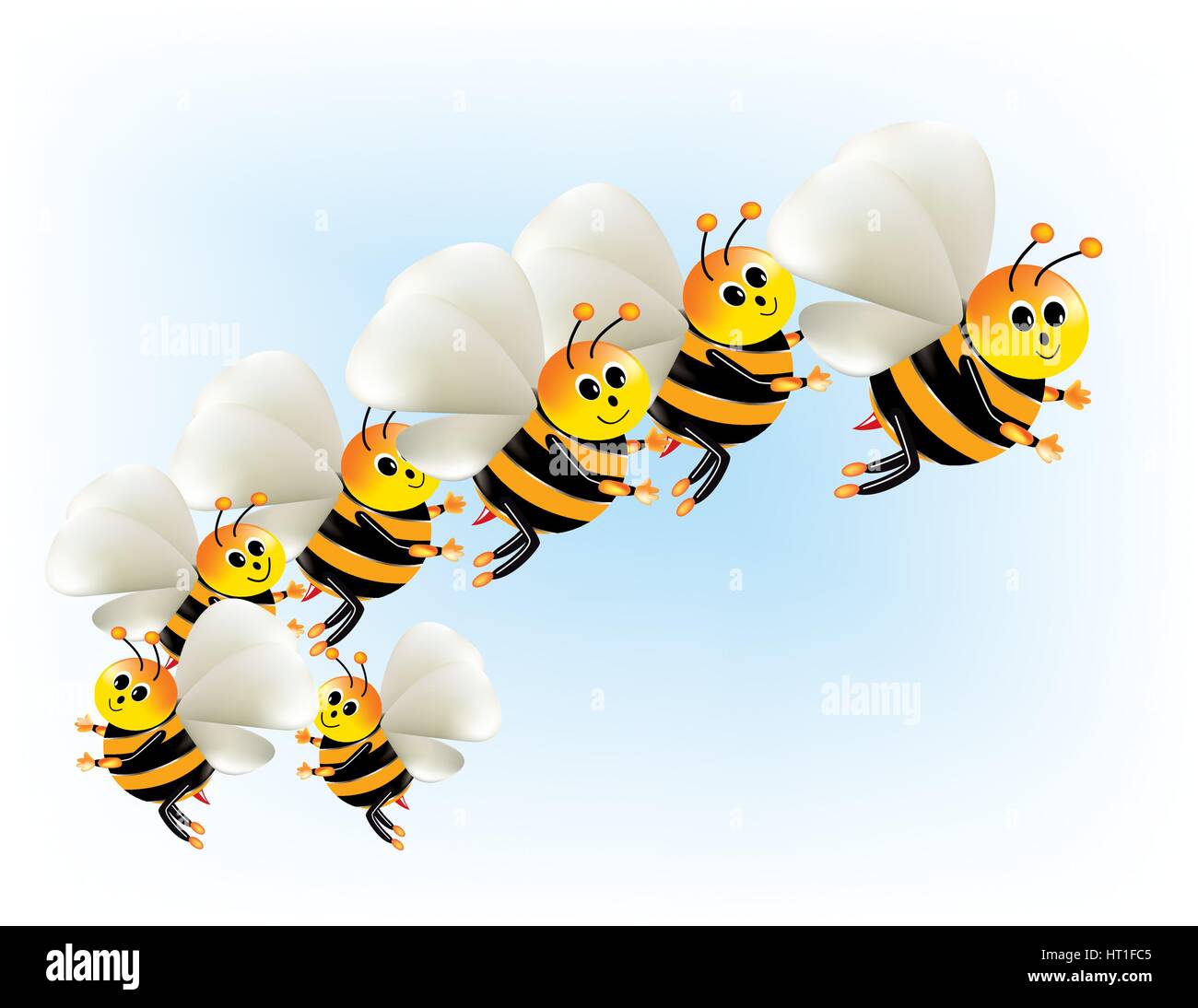Spring illustration bees honey Cut Out Stock Images & Pictures - Alamy