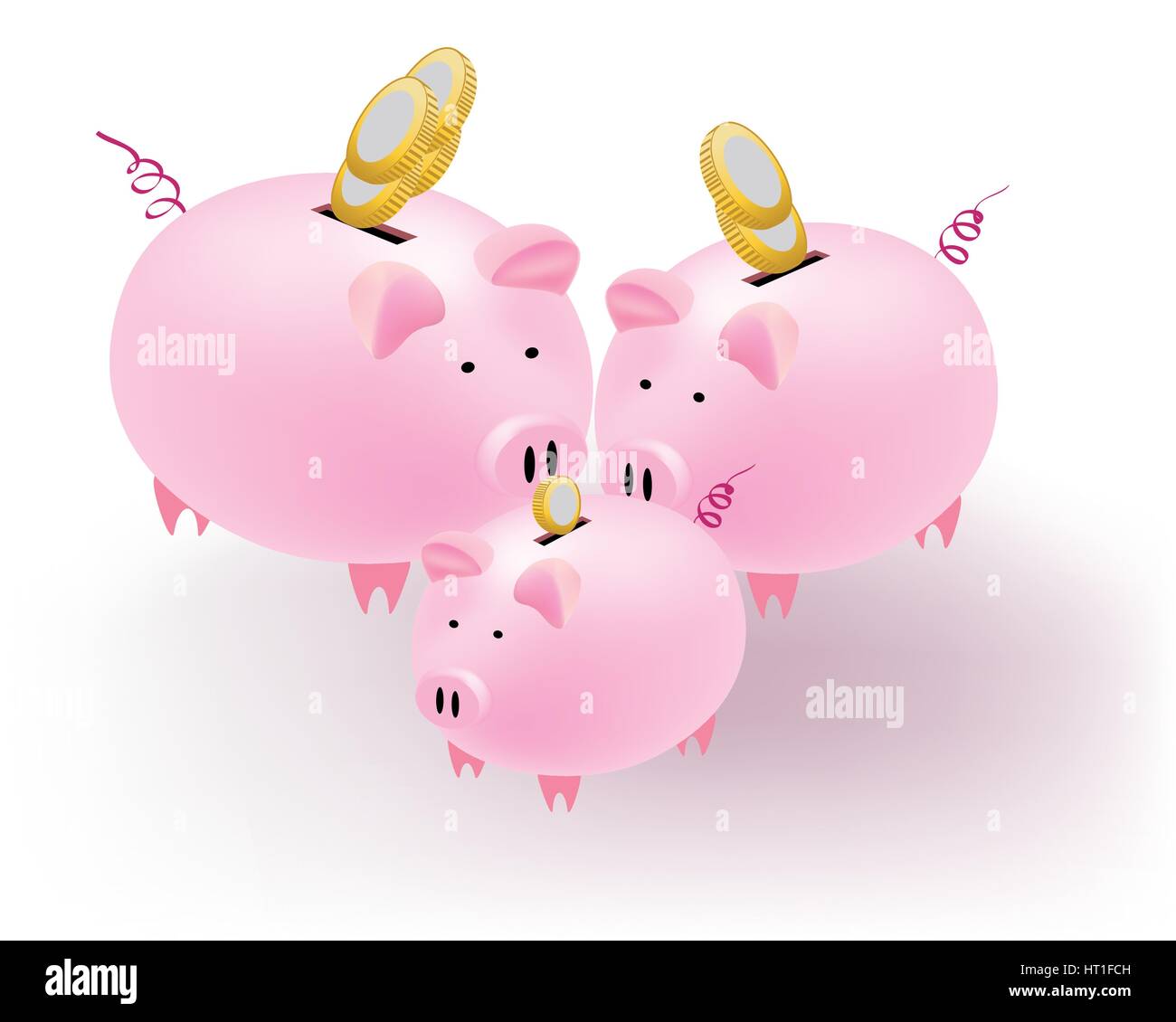 Cash savings piggy bank Stock Vector Images - Alamy