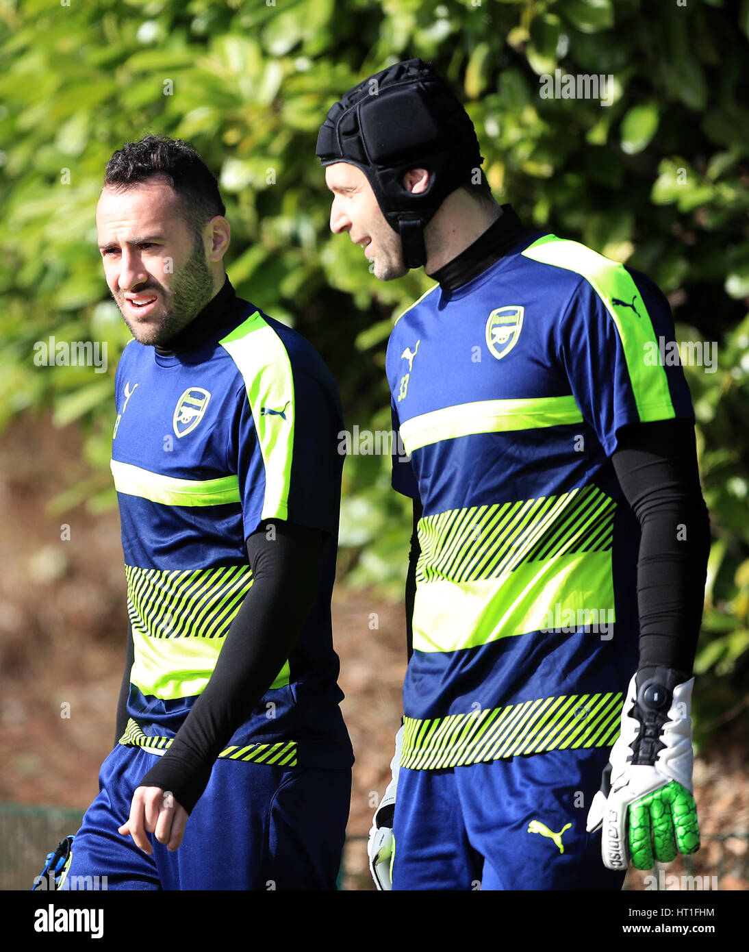 Arsenal goalkeeper David Ospina and goalkeeper Petr Cech during a ...