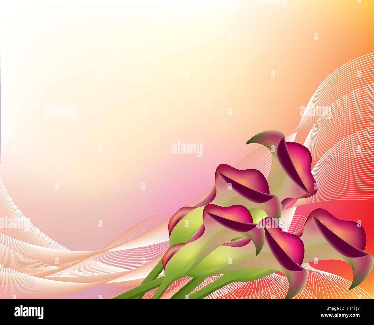 Beautiful pink lilies Stock Vector Images - Alamy