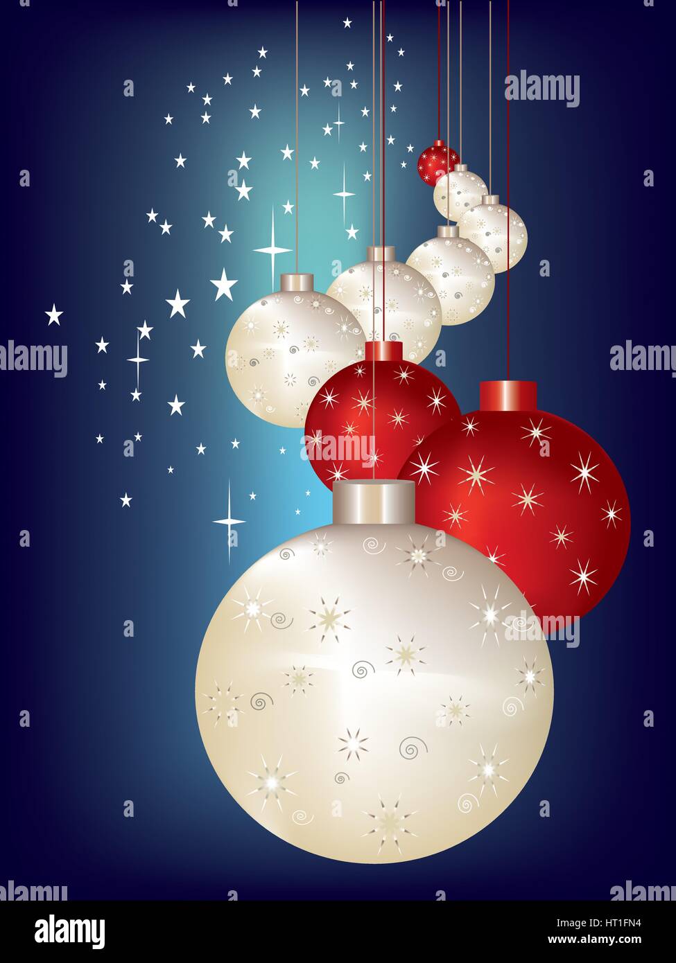 Christmas decorations red baubles Stock Vector Images - Alamy