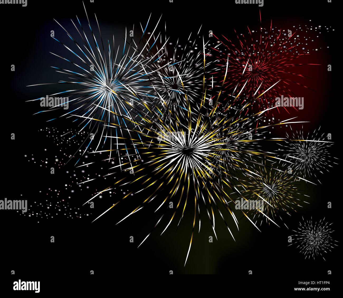 Happy New Year with fireworks Stock Vector Image & Art - Alamy