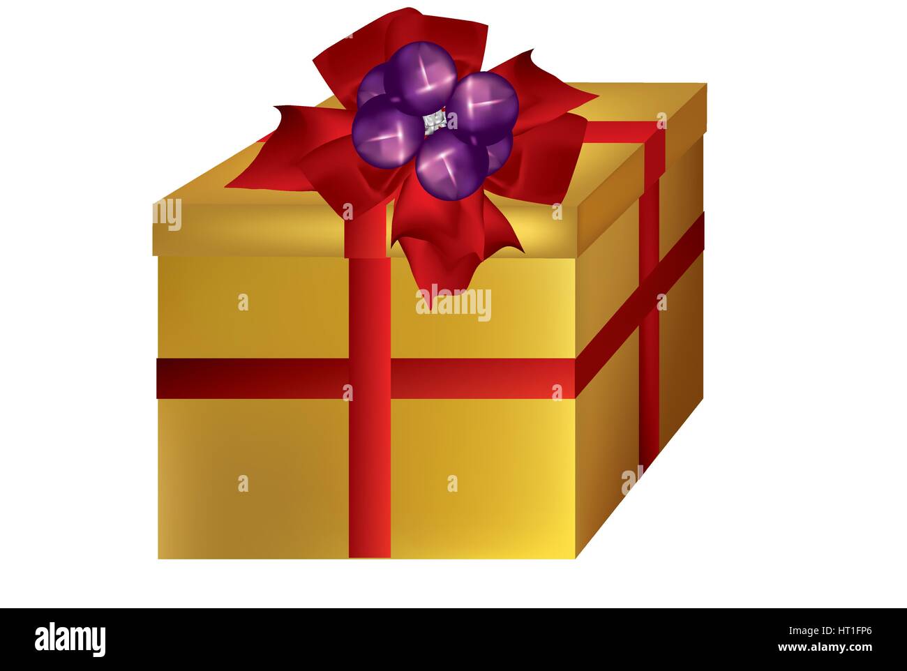 Golden present box red Stock Vector Images - Alamy