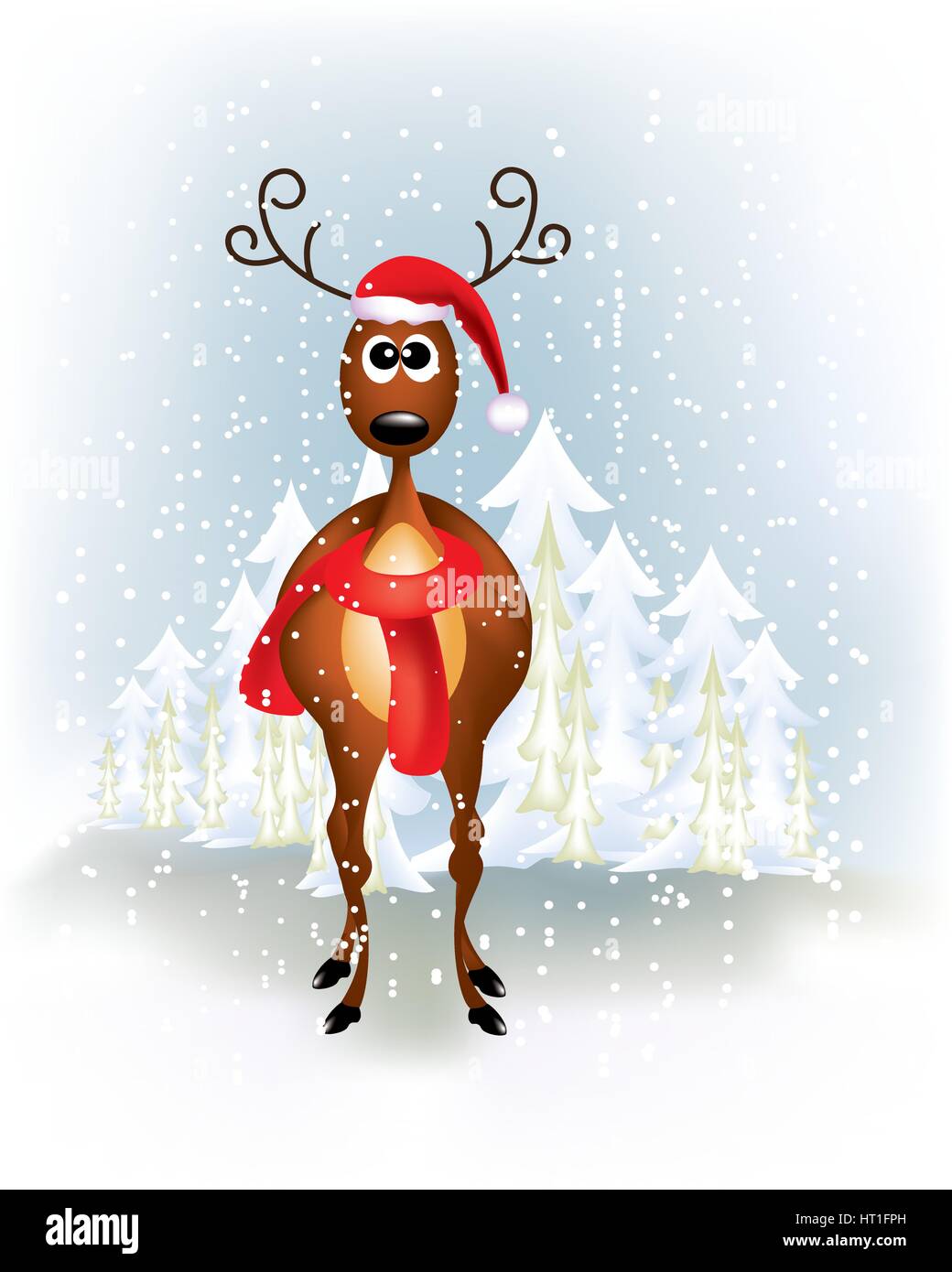 Reindeer in snow Stock Vector Images - Alamy