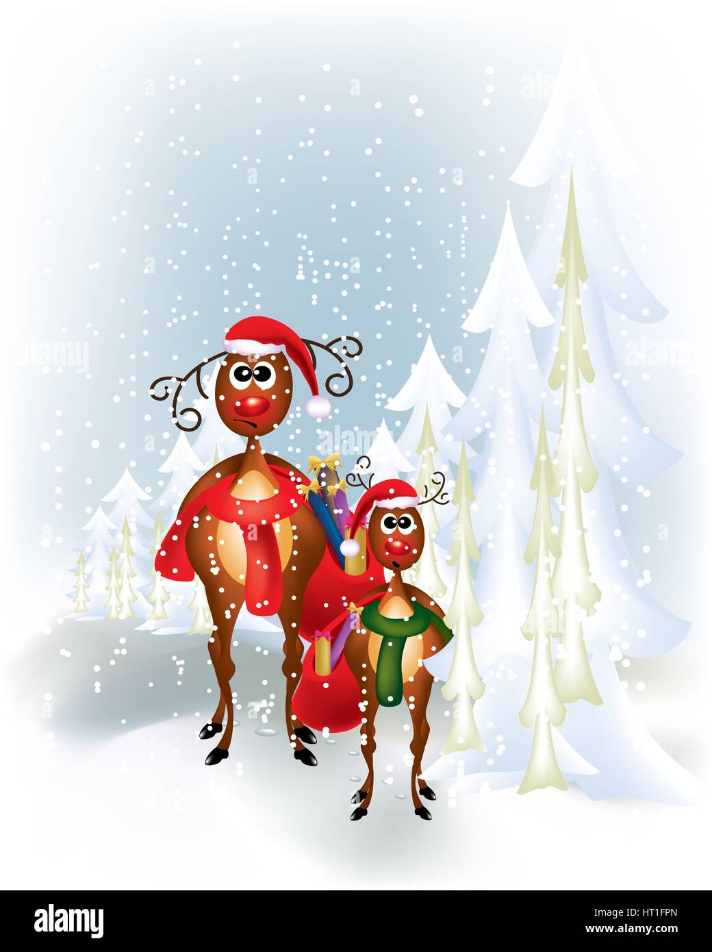 Christmas reindeer hat scarf Stock Vector Images - Alamy