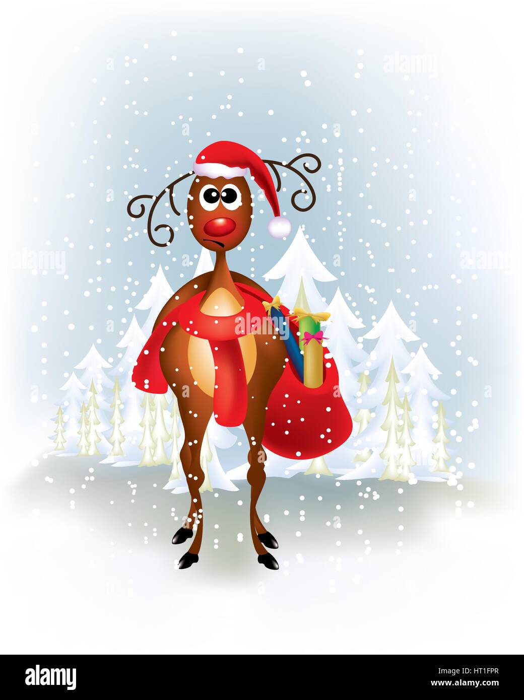 Reindeer in snow Stock Vector Images - Alamy