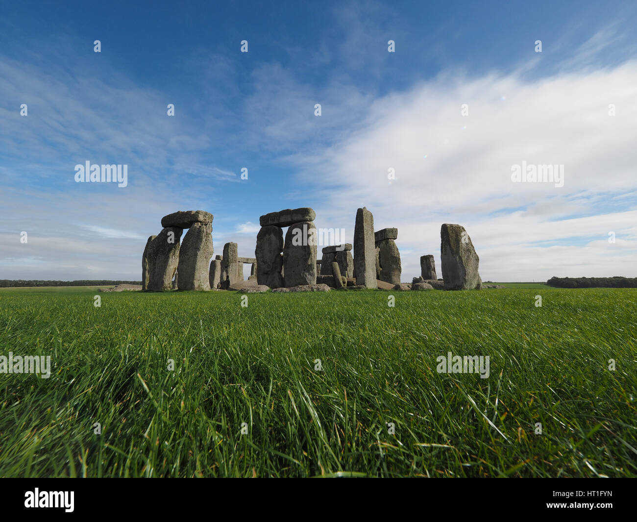 Ruins of Stonehenge prehistoric megalithic stone monument in Wiltshire ...