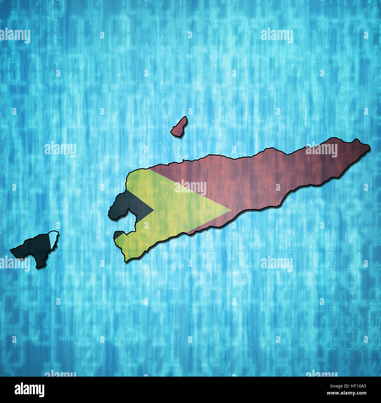 map with flag of east timor with national borders Stock Photo - Alamy