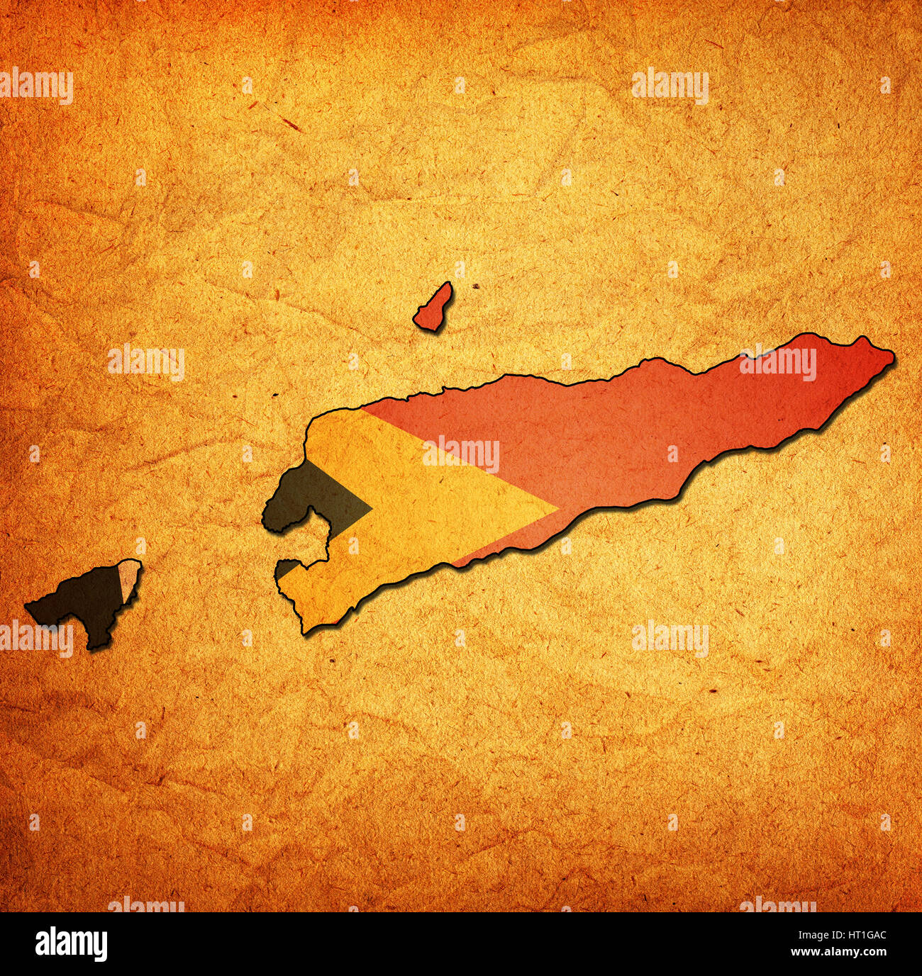 map with flag of east timor with national borders Stock Photo - Alamy